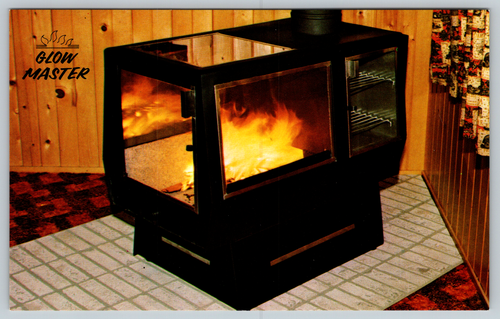 Glowmaster Free Standing Glass Fireplace Marketing Vintage Postcard | eBay