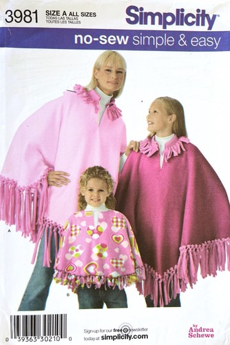 Simplicity Misses'/Children's Poncho Pattern 3981 Size 2-12/10-16 UNCUT ...