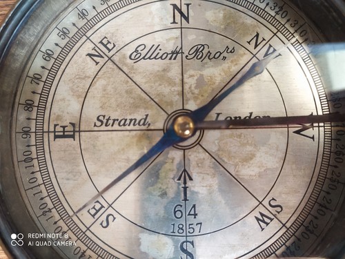 Rare Antique "ELLIOTT BROTHER'S big dial needle compass Strand London ...