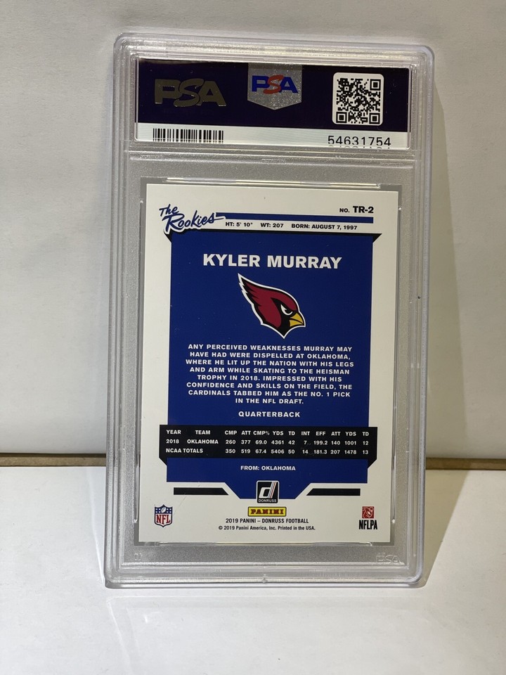 2019 Donruss The Rookies #TR2 Cardinals Kyler Murray ROOKIE Card - PSA ...