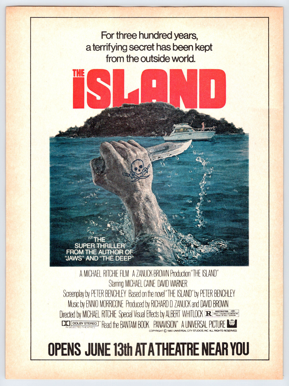 1980 THE ISLAND MOVIE FILM Vintage 8"X11" Magazine Ad 1980's HCF16 | eBay