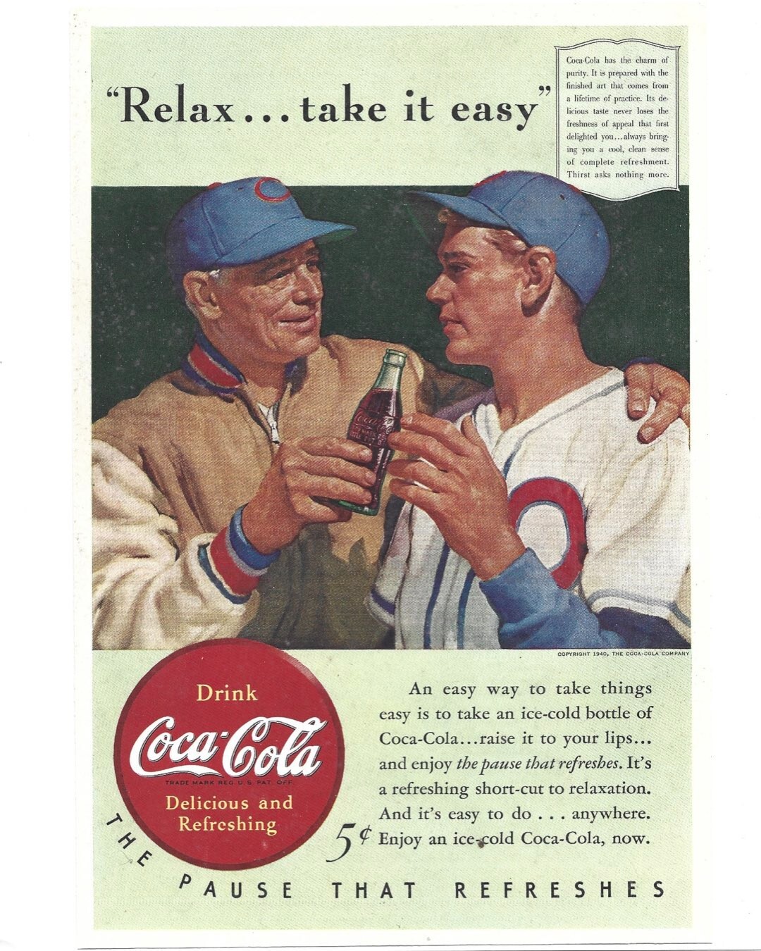 Vintage Coca-Cola Relax...take it easy Print Ad | eBay