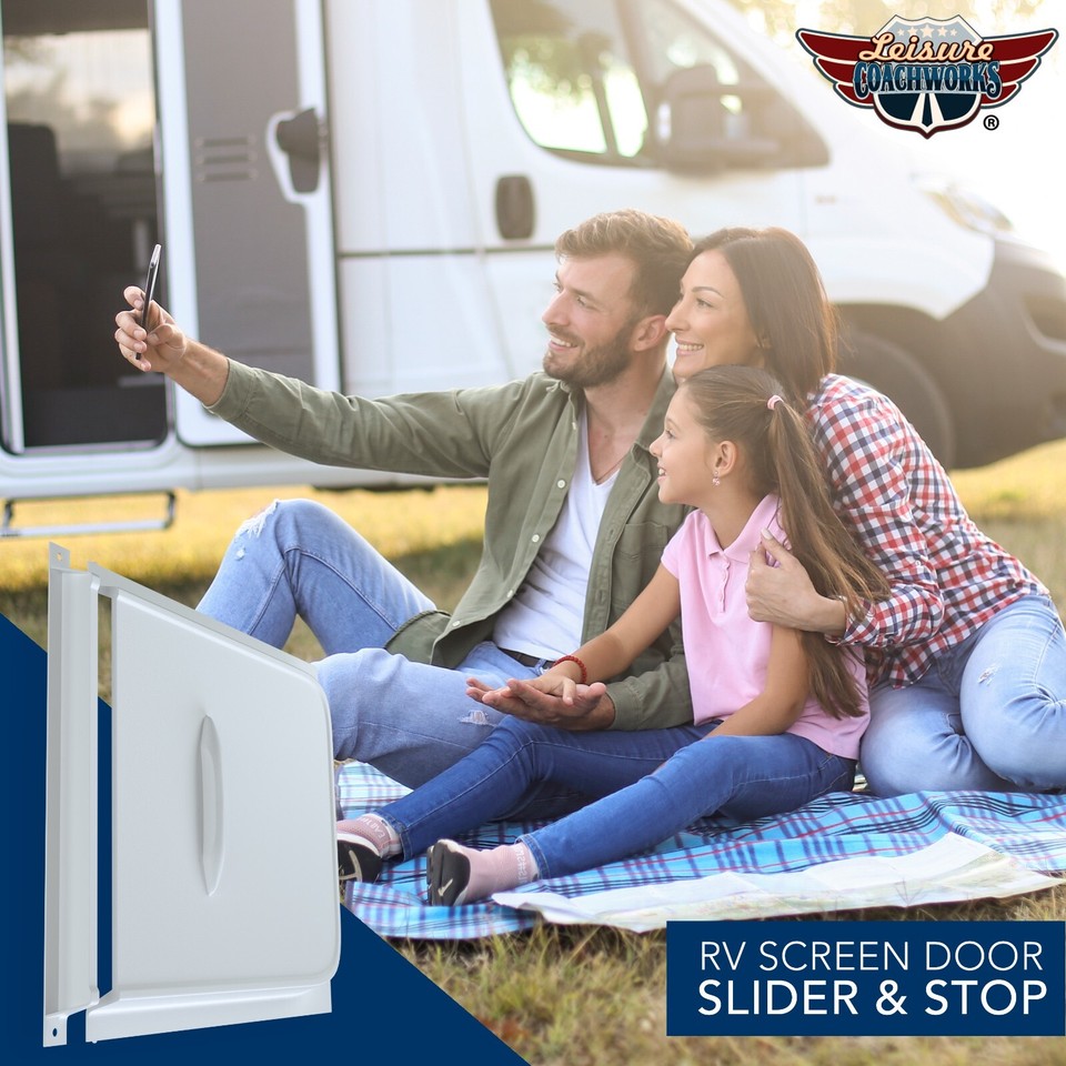 RV Screen Door Slider and Stop 12" NEW White OEM Replacement Leisure ...