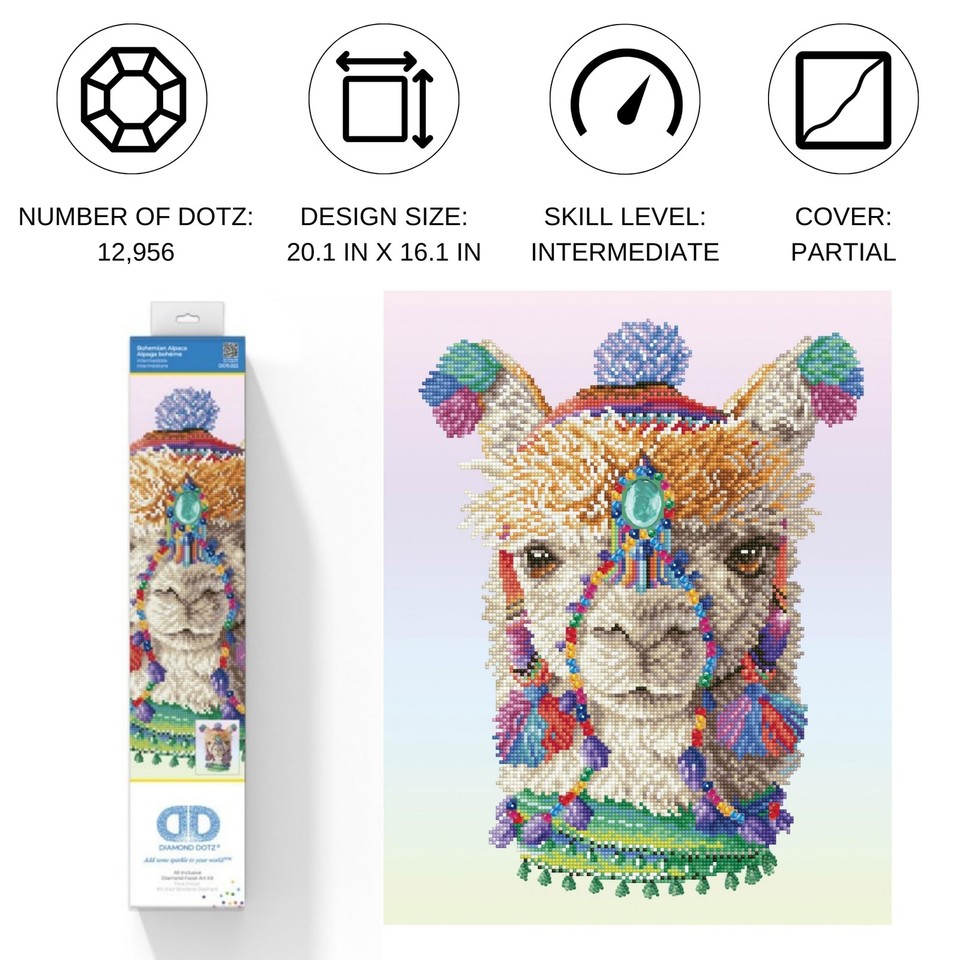 Bohemian Alpaca Diamond Painting Kits for Adults - Diamond Art Kits a ...