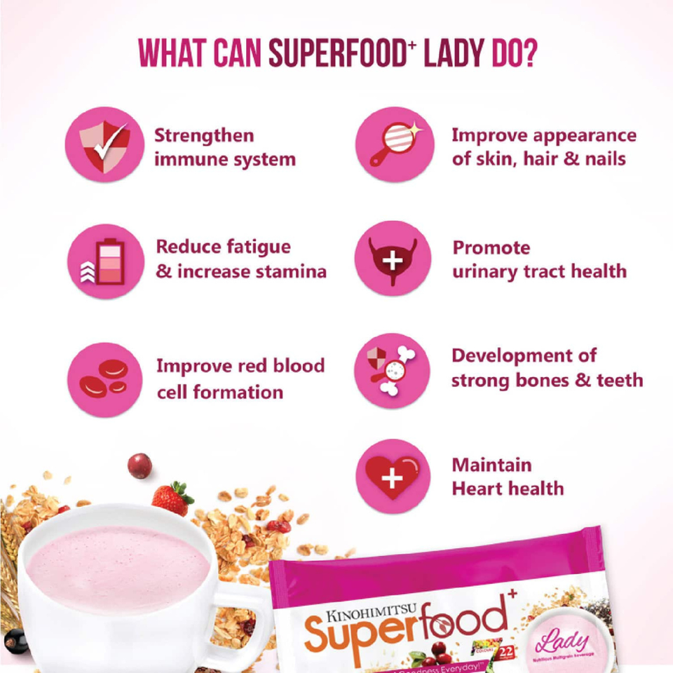 1 X Kinohimitsu Superfood Lady 1 kg Multigrain Nutrition for Women ...