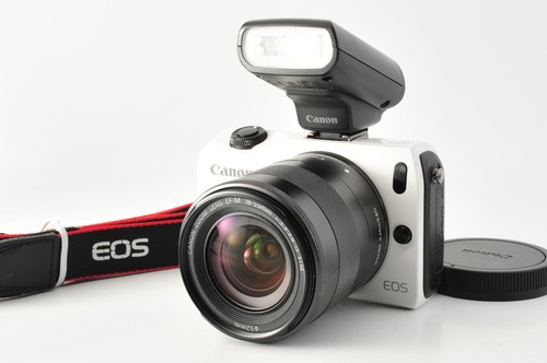 [Near Mint] Canon EOS M White 18.0MP Mirrorless Digital Camera 18-55mm ...