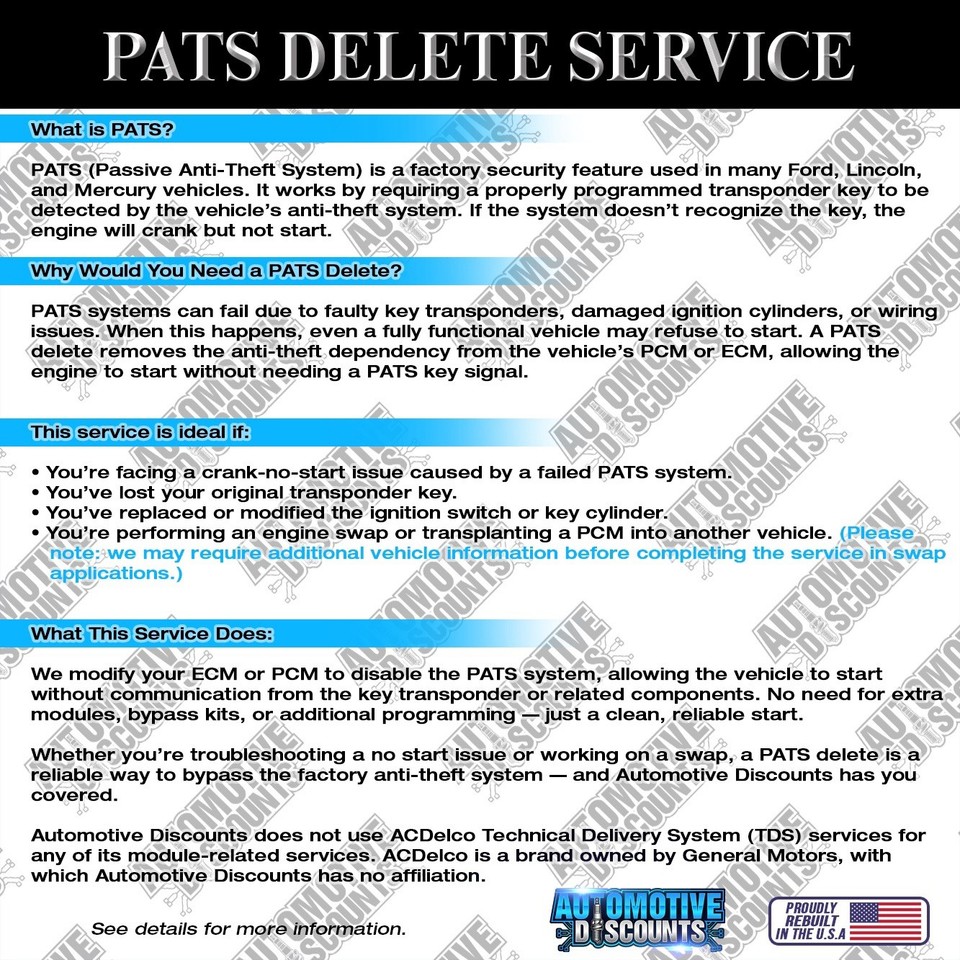 Ford Pats Delete Software