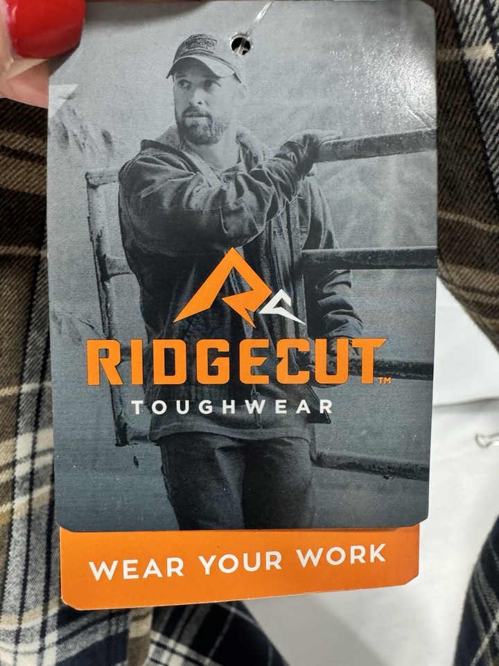 Ridgecut Toughwear Men's Heavyweight Flannel Shirt XLT Brown/Blue/White ...