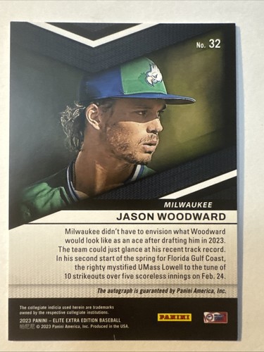 2023 Elite Extra Edition Signatures Jason Woodward Auto #32 Brewers | eBay