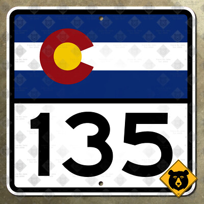 Colorado State Highway 135 road route highway sign Crested Butte ...