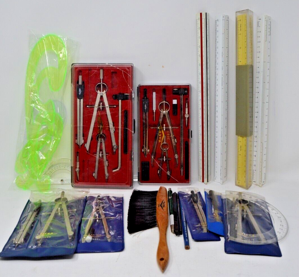 Lot of Vintage Drafting Drawing Tools Tacro Sets | eBay