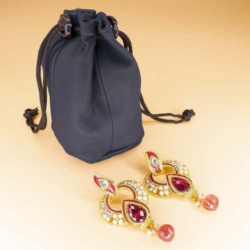 Genuine Leather Mini Pouch – Coin & Jewelry Holder, Women's Drawstring ...