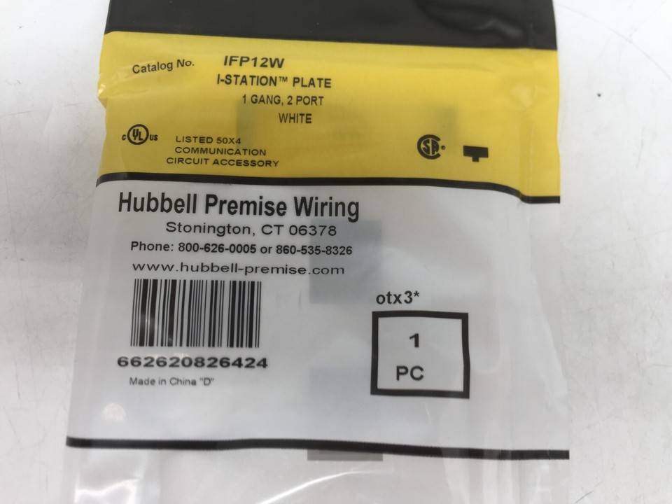 NEW LOT OF 5 Hubbell Premise Wiring IFP12W 2 Port White Faceplate FREE ...