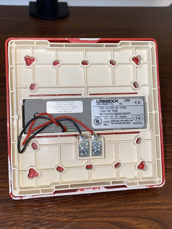 Wheelock RSS-24110W Wall Mount Strobe Alarm (Red) 20-31VDC 110cd | eBay