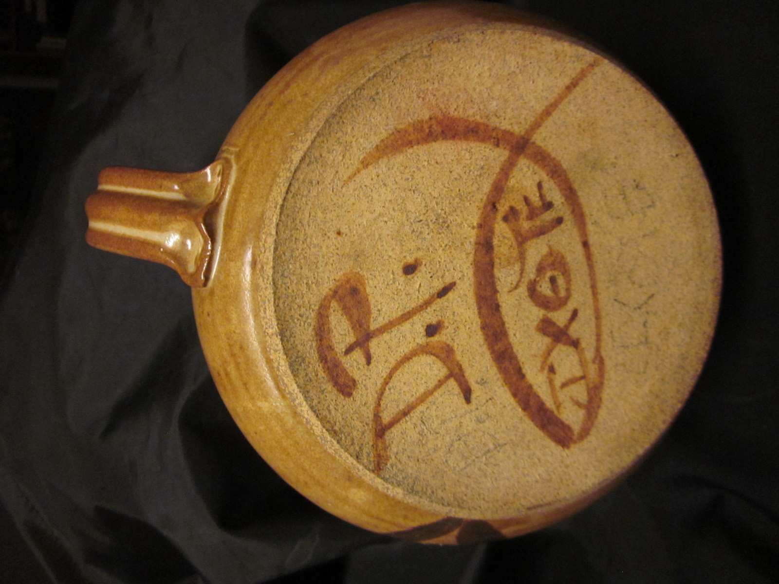 ART POTTERY STUDIO HANDCRAFTED SIGNED Vase Oil Lamp DP Ixote Fish ...