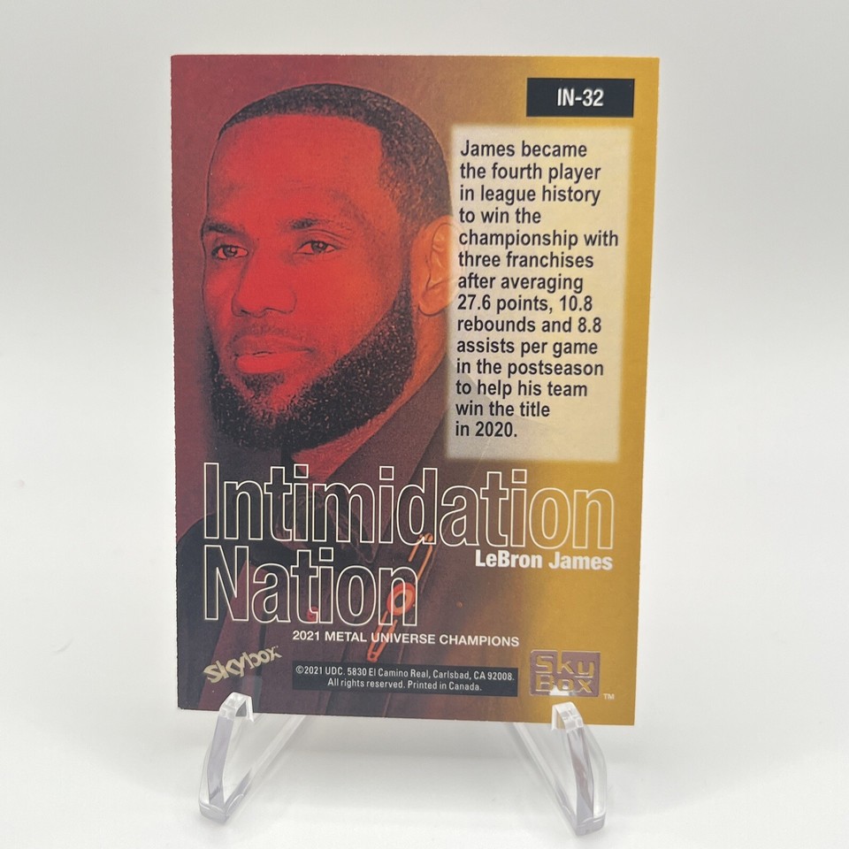 2021-22 Skybox Metal Universe Champions LeBron James Intimidation ...