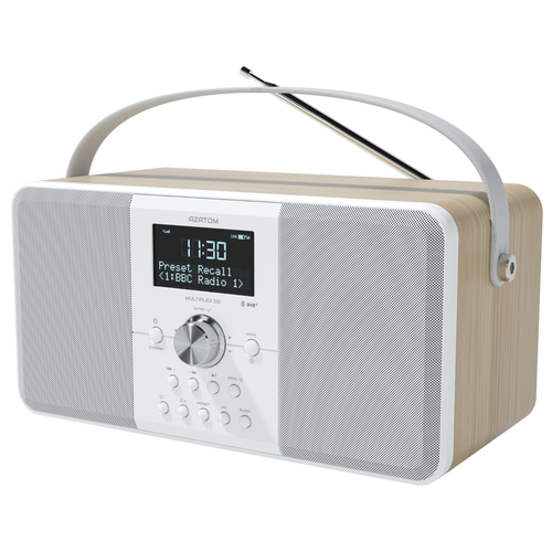 Azatom DAB DAB+ FM Radio Speaker Clock Alarm Bluetooth - Multiplex Oak ...