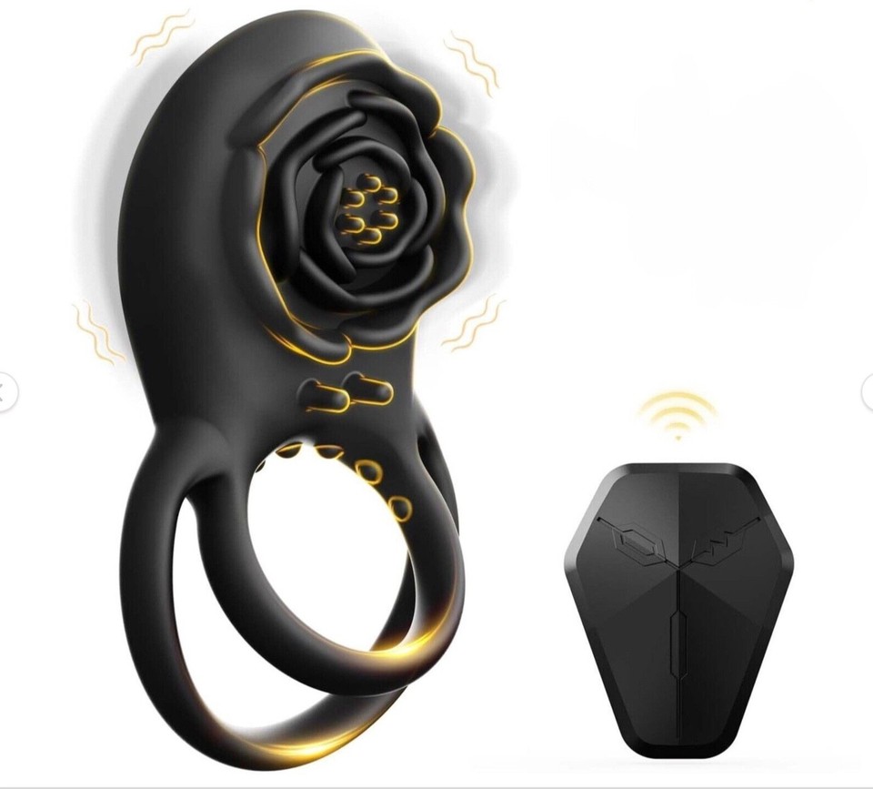 Rose Design Vibrating Ring with Remote 8 Modes, Rechargeable ...