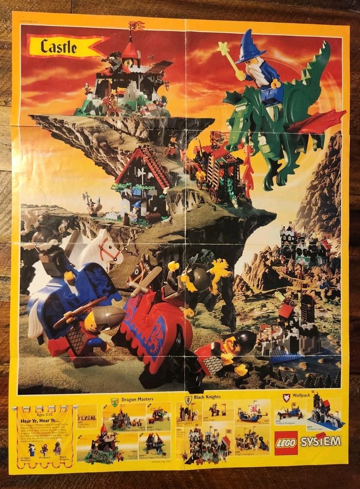 Vintage (1993) Lego System Castle Sets Large Poster 16” x 21" and 4806 ...