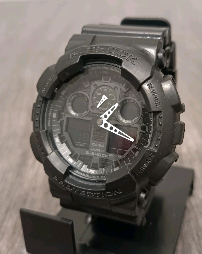 Casio G-Shock GA-100 Analog/Digital Watch Black Band,… - Gem