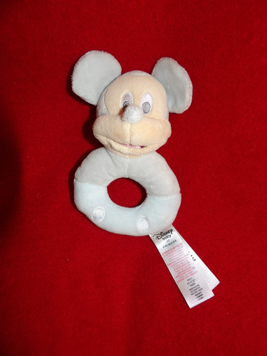 Doudou Hochet Grelot Disney Baby Primark Mickey Gris Bleu | eBay