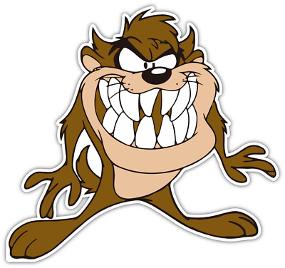 TASMANIAN DEVIL TAZ Devil SMILE 3M STICKER TRUCK VEHICLE CARTOON LOONEY ...