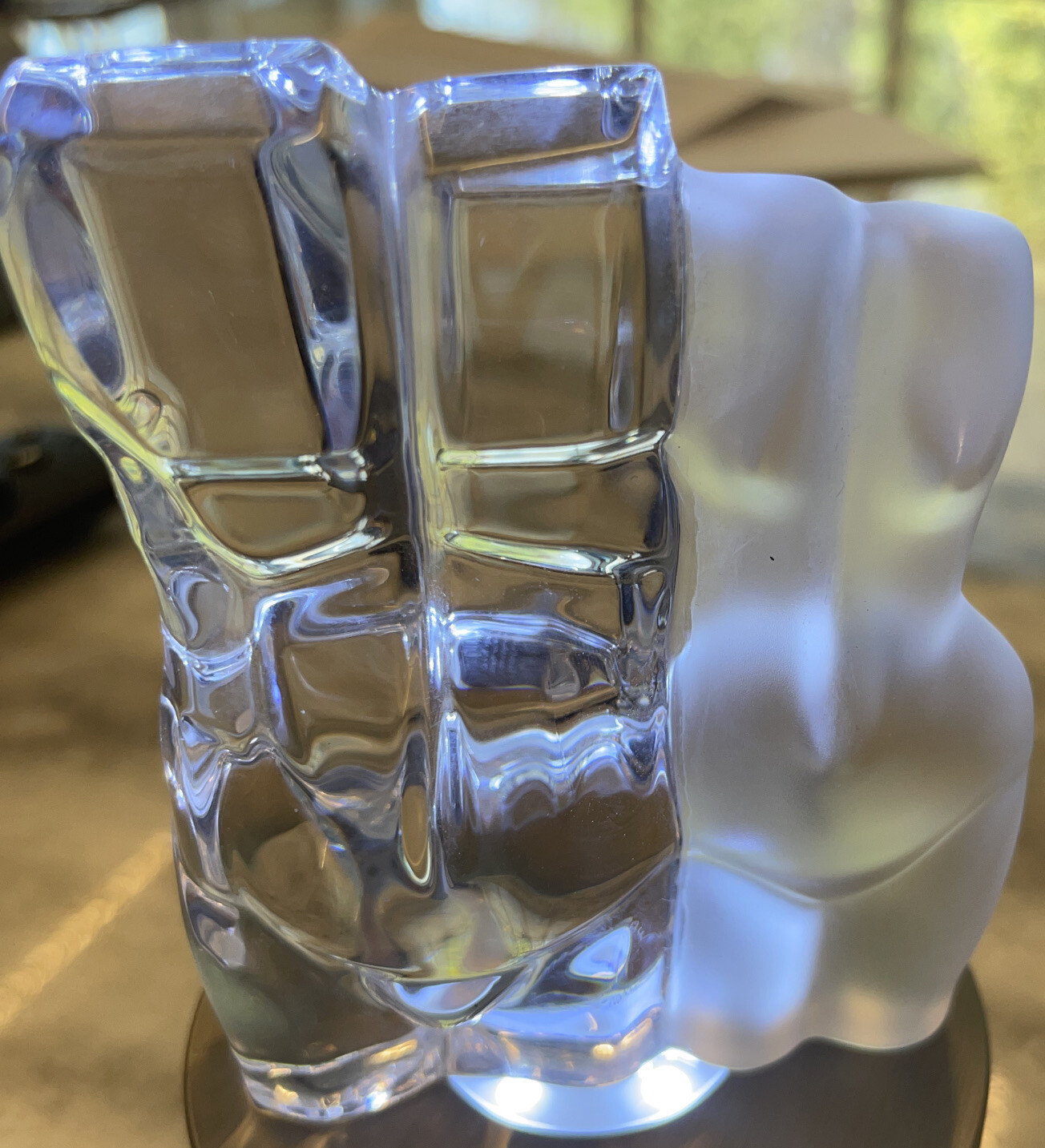 Daum Glass Nude Torso Man & Woman 3.5" Sculpture. Signed Daum France ...