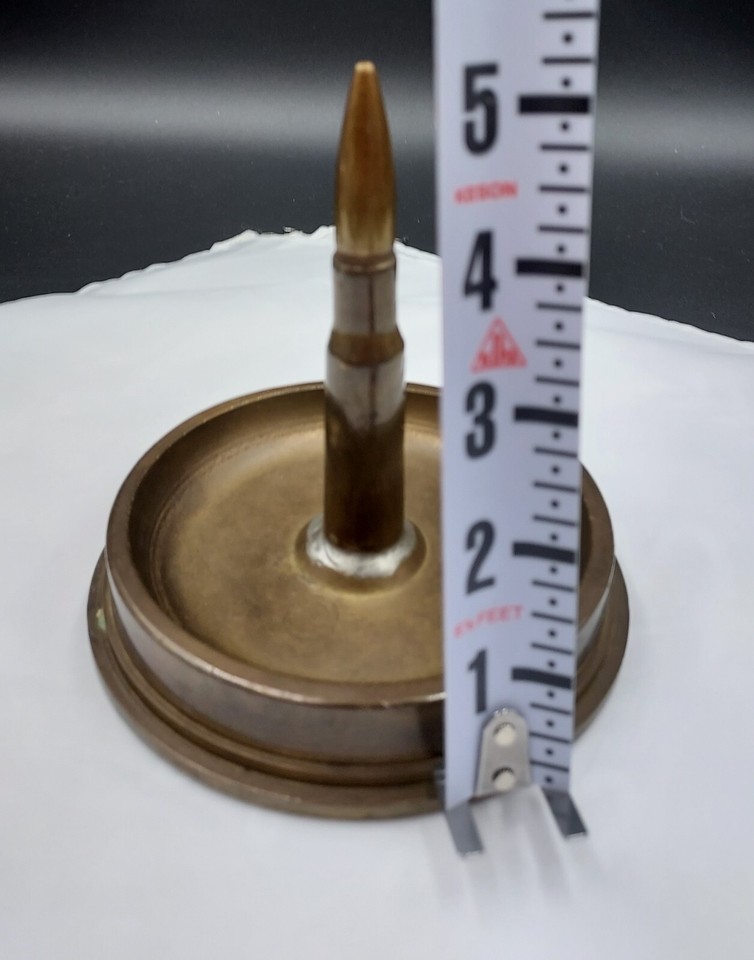 Vintage Signed and Dated WW II Heavy Solid Brass Trench Art Bullet ...