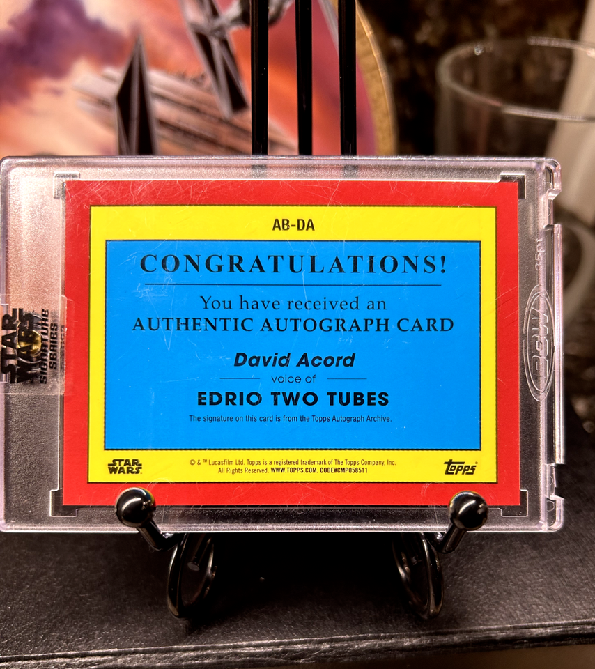 David Acord as Edrio Two Tubes Red Autograph - 2023 Star Wars Signature ...
