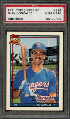 BB - 1991 Topps Tiffany - #224 - Juan Gonzalez - PSA 10 - GEM MT | eBay