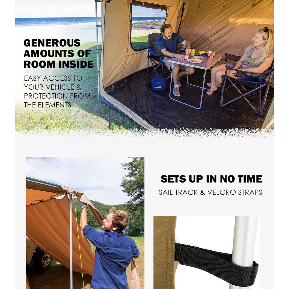 Kings 2.5m x 2.5m Awning Tent Camping Outdoor Canopy Sunshade 4X4 4WD ...