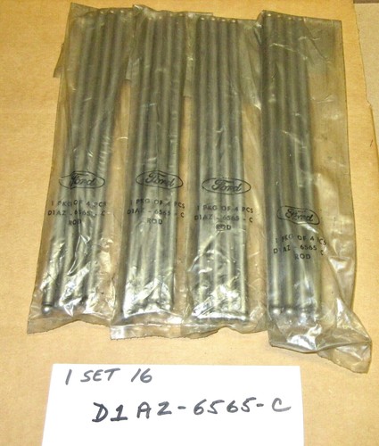 NOS Ford D1AZ-6565-C set 16 push rods 1975-1981 351M, 400 engine .060US ...