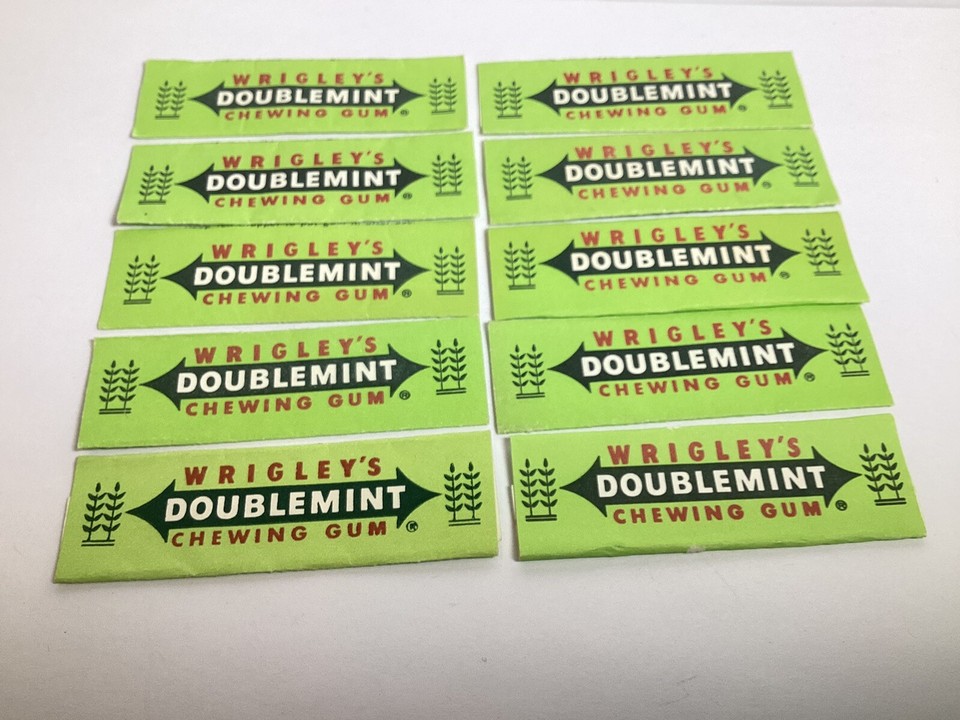 VINTAGE LOT OF TEN WRIGLEY’S DOUBLEMINT CHEWING GUM WRAPPERS NICE | eBay
