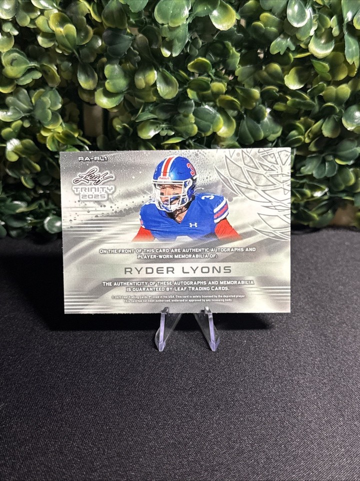 2025 Leaf Trinity Ryder Lyons Patch Autograph 3-Color Patch 🔥🔥 /25 | eBay