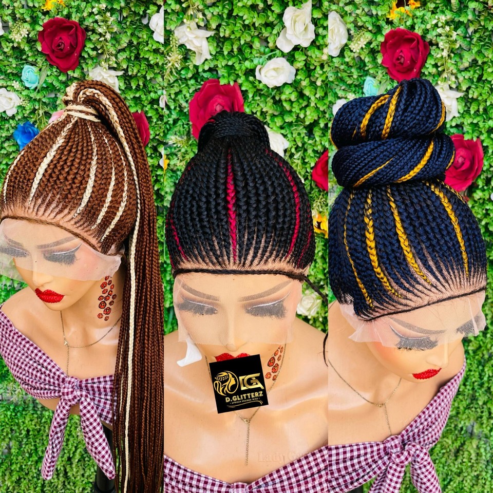 PONYTAIL BRAIDED WIG ON 360 LACE CLOSURES 45 - 50' | eBay