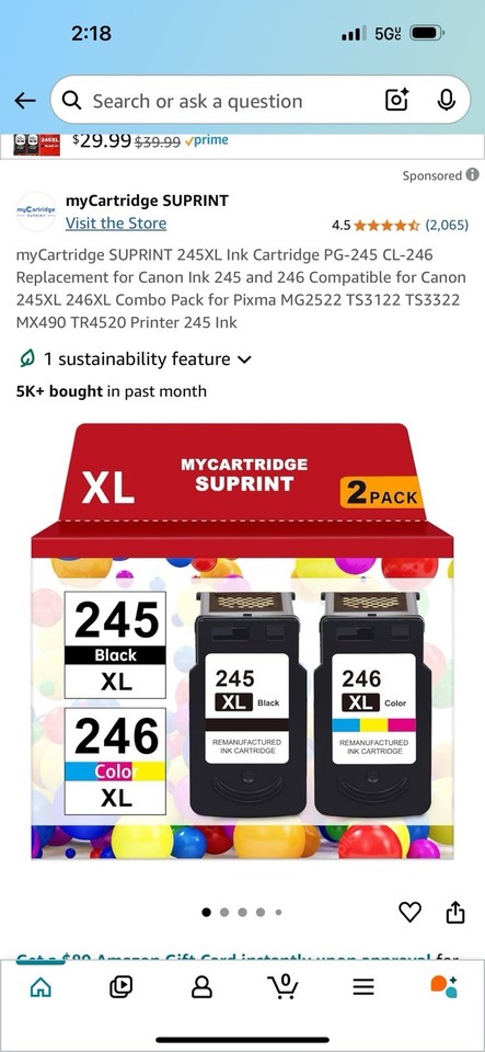 245 Black XL And 246 Color XL Combo Pack Of Ink | eBay