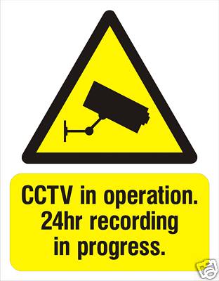 CCTV Warning Sign 20cmx15cm rigid safety video camera recording | eBay