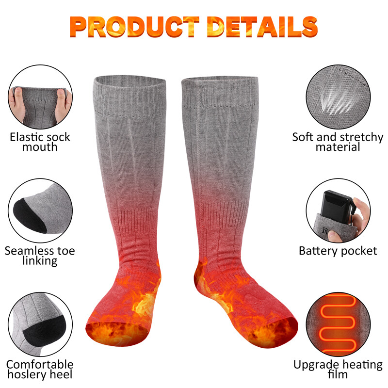 Electric Vest/Socks Heated Jacket USB Thermal Warm Heat Pad Winter Body ...