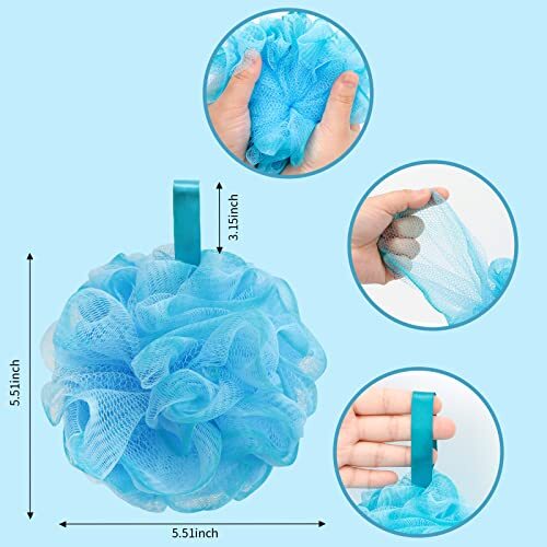 Bath Loofah Sponge Soft Mesh Shower Puffs For Body Wash Bath Sponge ...