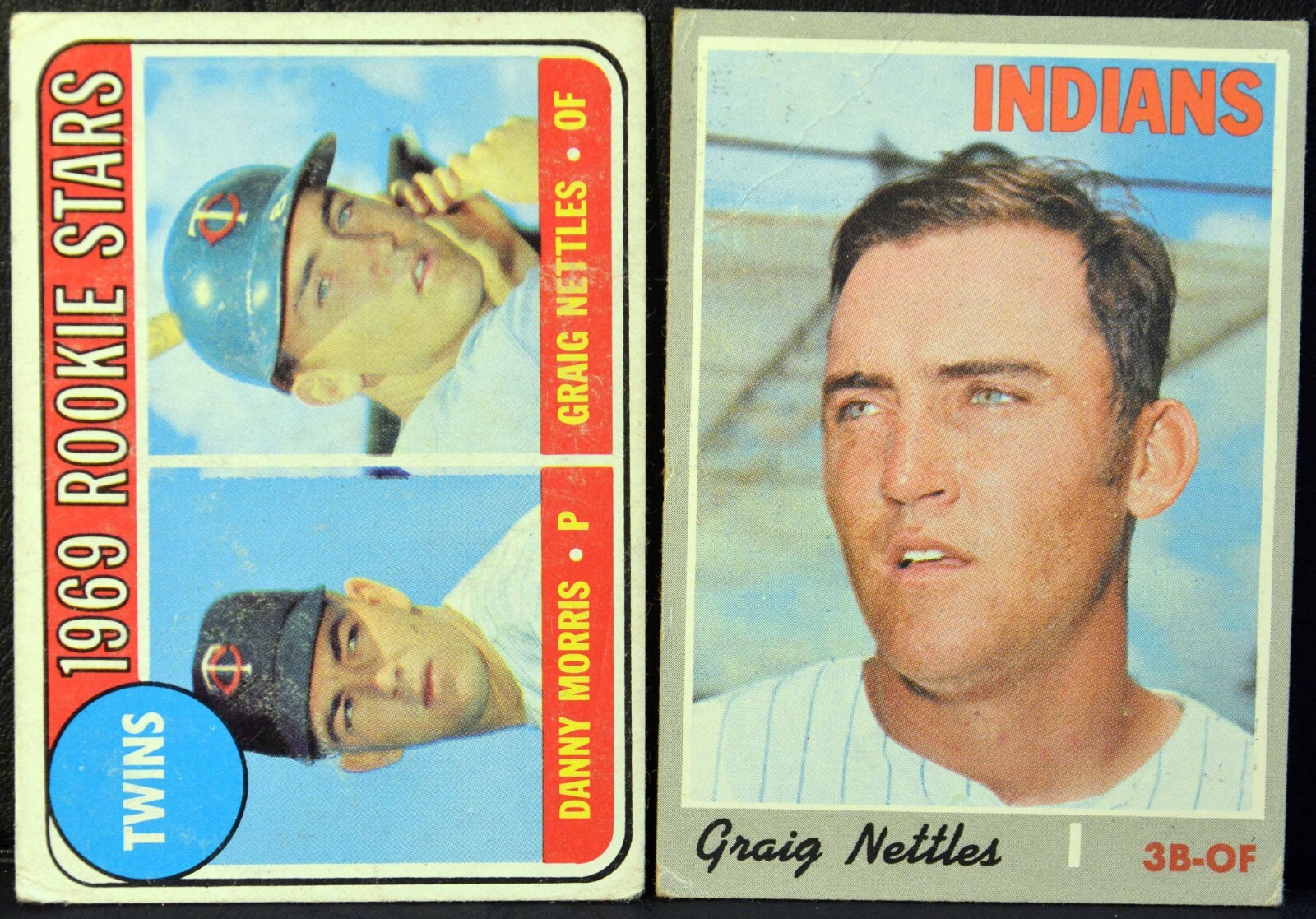 LOT of 2 Topps CRAIG NETTTLES 1969 #99 Rookie RC VG-EX & 1970 #491 VG w ...