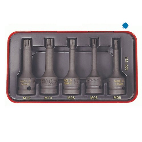 5 pcs 1/2" Driver 76mmL Triple Square 12-Point Head Bit Socket Set TM ...