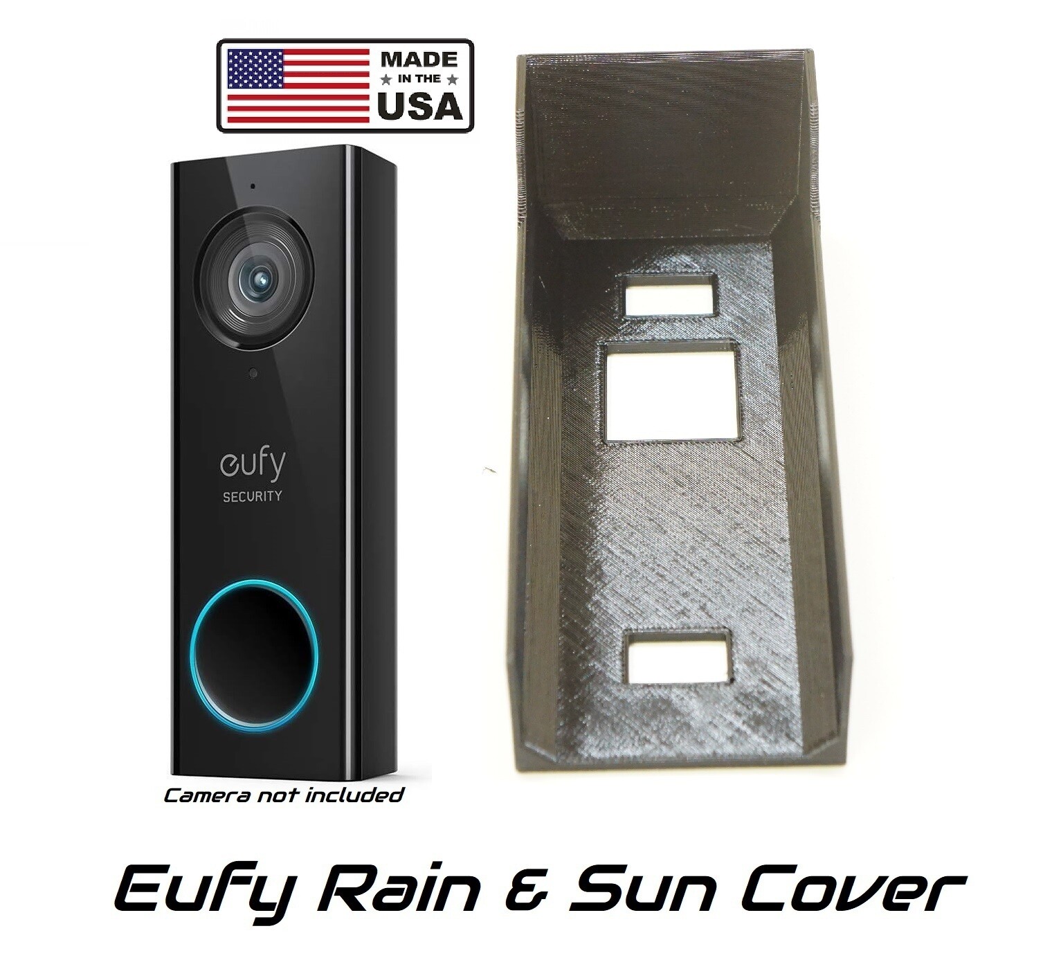 Sun & Rain Shade Cover Protector Hood for Eufy Security Video Doorbell ...