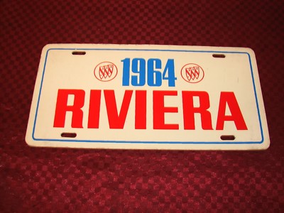 64 BUICK RIVIERA DEALER SHOWROOM PROMO LICENSE PLATE | eBay