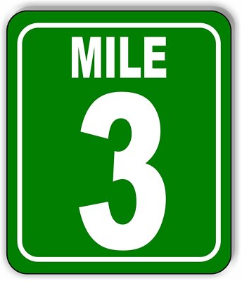 Mile 3 Distance Marker Green Running Race 5k Marathon Aluminum ...