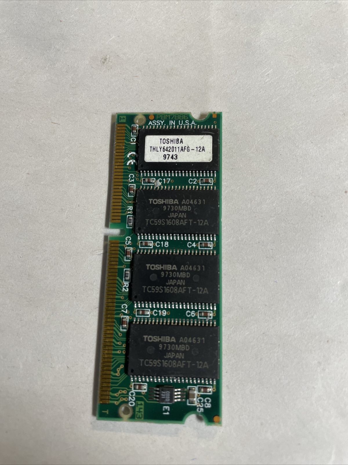 Vintage Toshiba PC66 Ram 144 Pin Memory THLY642011AFG @CPU52 | eBay