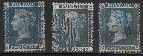 GB Queen Victoria Stamps 2d Blue x 3 Unchecked r16335 | eBay UK