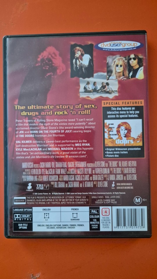The Doors DVD Val Kilmer Meg Ryan | eBay Australia