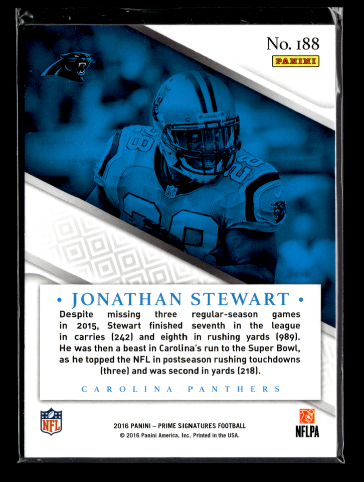 2016 Panini Prime Signatures #188 Jonathan Stewart Carolina Panthers | eBay