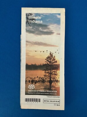 AAA Vintage 1993 Indiana Illinois Road Map | eBay
