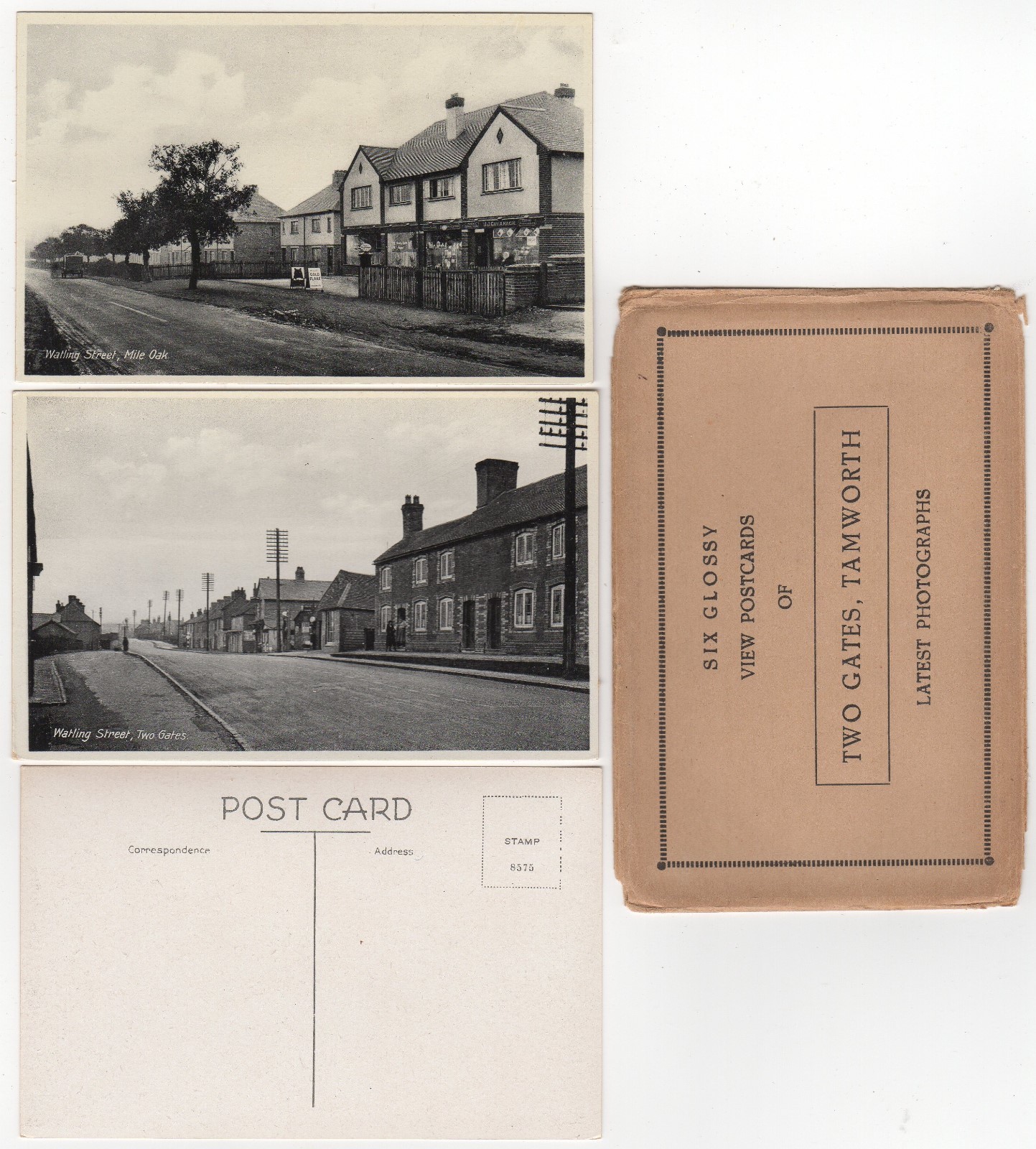Tamworth Postcard Staffs Set 6 Printed Two Gate Street Views & Envelope ...